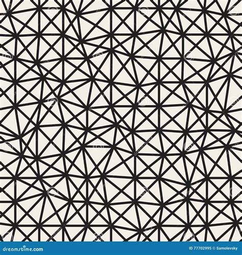 Vector Seamless Black And White Irregular Triangles Grid Pattern Stock Vector Illustration Of