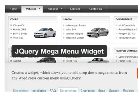 JQuery Mega Menu Widget Bypeople