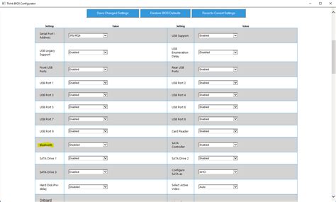 Think BIOS Config Not Exposing Bluetooth Setting English Community