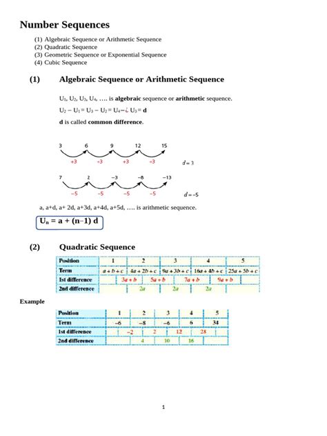 Number Sequences Pdf