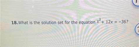 Solved What Is The Solution Set For The Equation Chegg Com