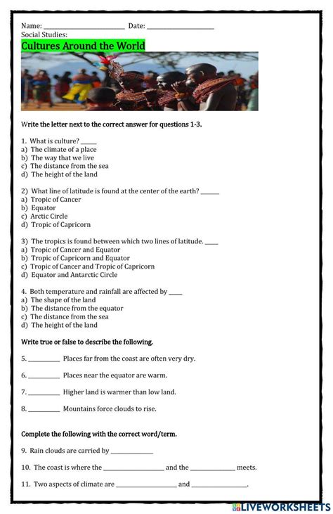 Cultures Around The World Worksheet 2 Worksheet Worksheets Library