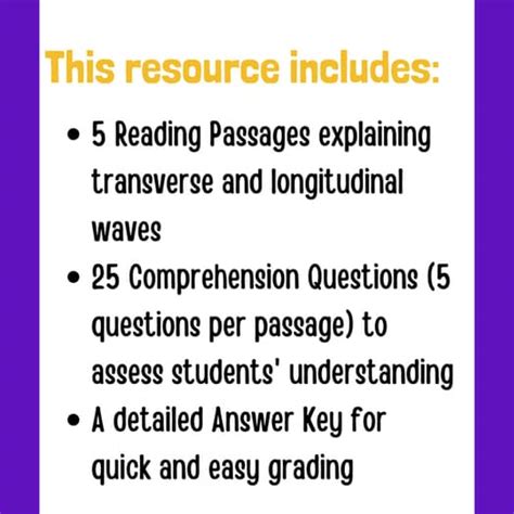 Transverse And Longitudinal Waves Reading Comprehension Passages And Questions