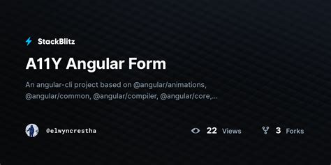 A11y Angular Form Stackblitz