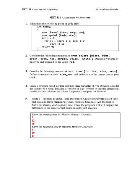 Assignment 4 Structures Pdf
