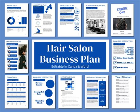 Hair Salon Business Plan Salon And Spa Business Plan Canva Template
