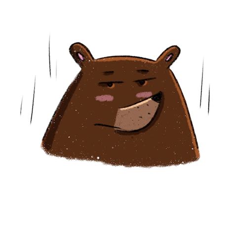 Smirking Bear Cartoon Premium Vector
