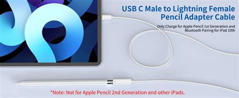 Amazon Com Cooya Usb C To Pencil Adapter For Apple Pencil St Gen Ft Usb C To Pencil Chager