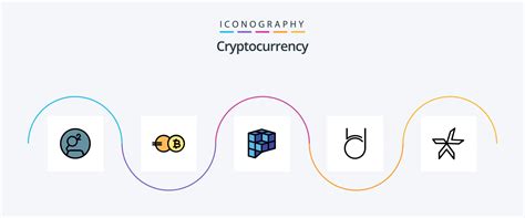 Cryptocurrency Line Filled Flat 5 Icon Pack Including Coin Crypto