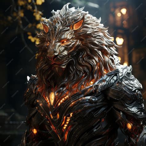 Premium Ai Image The Majestic Roar A Phenomenal 3d Representation Of A Lion Donned In Glowing