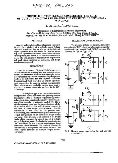 Pdf Multiple Output Flyback Converters The Role Of Output