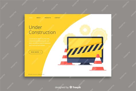 건설 방문 페이지 템플릿에서 무료 벡터