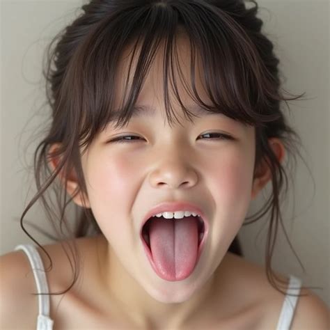 Kawaiiジュニアアイドル半身写真性的満足からオーガズムに達する彼女の顔口を開けて表情が彼女はあなたのペニスを舐めたい Seaart Ai