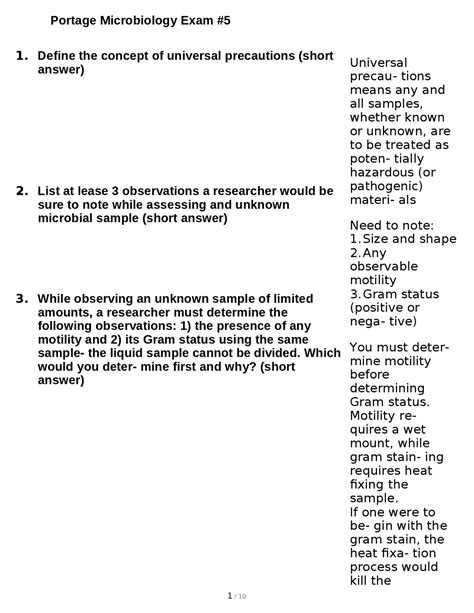 Biod 171 Microbiology Lab Exam 5 Portage Learning 2024 Exams Biology Docsity