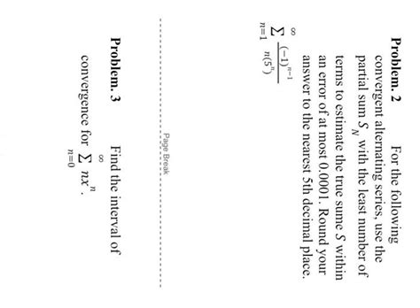 solved problem 2 for the following convergent alternating