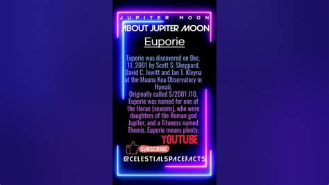 Jupiter Moon Euporie Celestial Space Facts Youtube