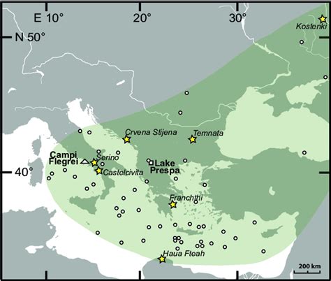 Map Showing The Distribution Of The Campanian Ignimbrite Y5 Tephra