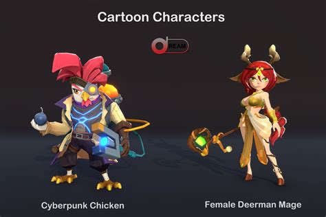 Cartoon Characters Pack5 Characters Unity Asset Store