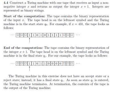 Solved 44 Construct A Turing Machine With One Tape That