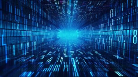 Digital Illustration Blue Matrix Background With Binary Code Tech