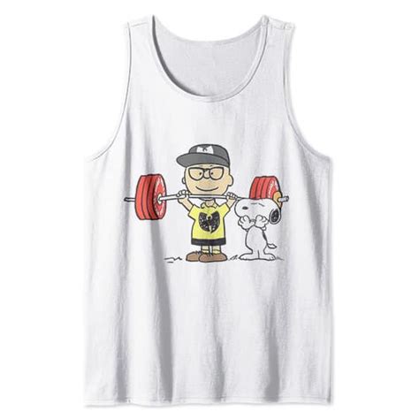 Funny Wu Tang X Snoopy Cartoon Art White Tank Top