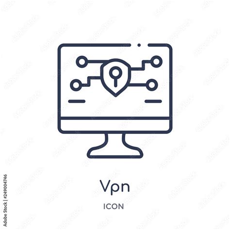 Vpn Icon From Technology Outline Collection Thin Line Vpn Icon Isolated On White Background