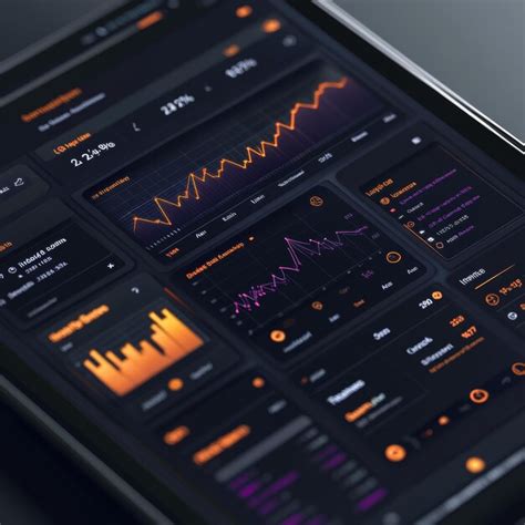 Financial Data Analysis Modern Smartphone Screen With Orange And Purple