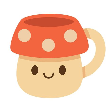 Cute Mug Shaped Like A Mushroom With Red Cap And Smiling Face Perfect
