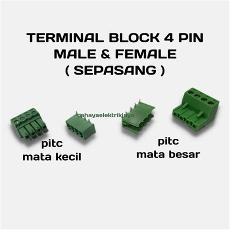 Jual Terminal Block 4 Pin Pluggable 4p L Siku Terminal Blok 4 Pin Mata Kecil Jakarta