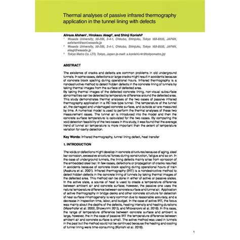 Thermal Analyses Of Passive Infrared Thermography Application In The Tunnel Lining With Defects