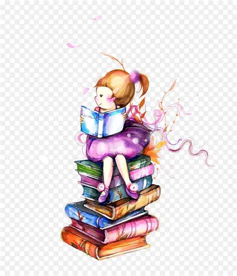 读书的女孩png图片素材下载 图片编号8075060 png素材网
