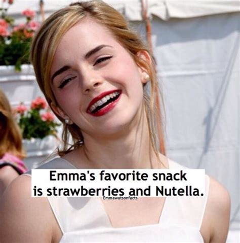 Emma Watsons Favorite Snack Is Strawberries And Nutella Emma Watson