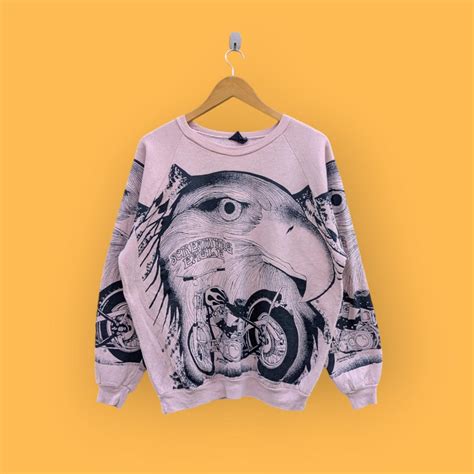 Vintage 1990 Screaming Eagles Full Print Sweatshirt All Over Print