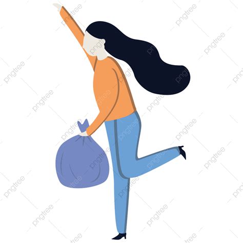 Garbage Cartoon Clipart Vector Cartoon Girl Throwing Trash Cute