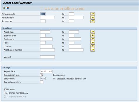 J1gam La Sap Tcode Asset Legal Register