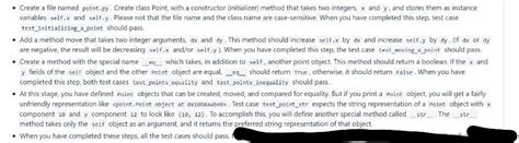 Solved Create A File Named Point Py Create Class Point Chegg