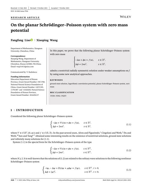 On The Planar Schrödingerpoisson System With Zero Mass Potential