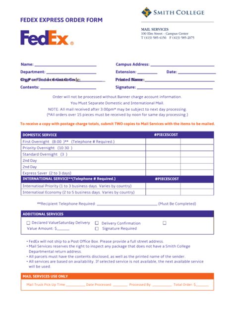 Top 20 Fedex Forms And Templates Free To Download In Pdf Format