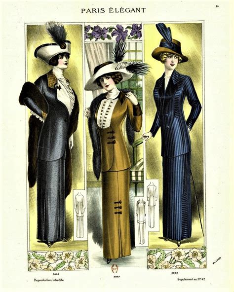 1912 Paris élégant Historical Fashion 20th Century Fashion