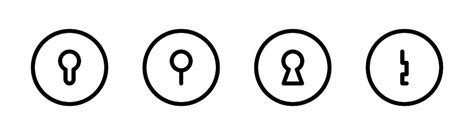 Keyhole Icon In Line Lock Keyhole In Line Outline Key Hole Icons Set Password Symbol Stock