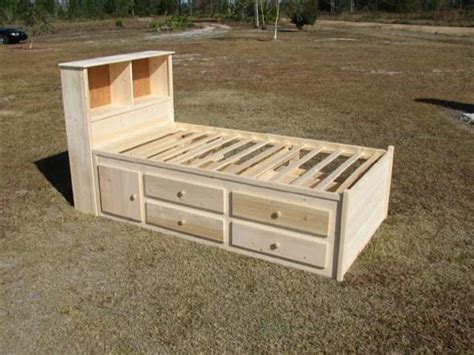 Twin Captains Bed With Storage And Bookcase Headboard