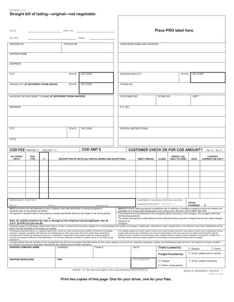9 Generic Bill Of Lading Examples To Download