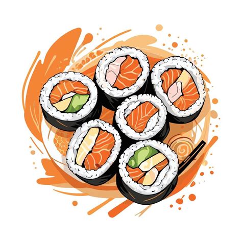 Maki Sushi Drawing Vector Art Icons And Graphics For Free Download