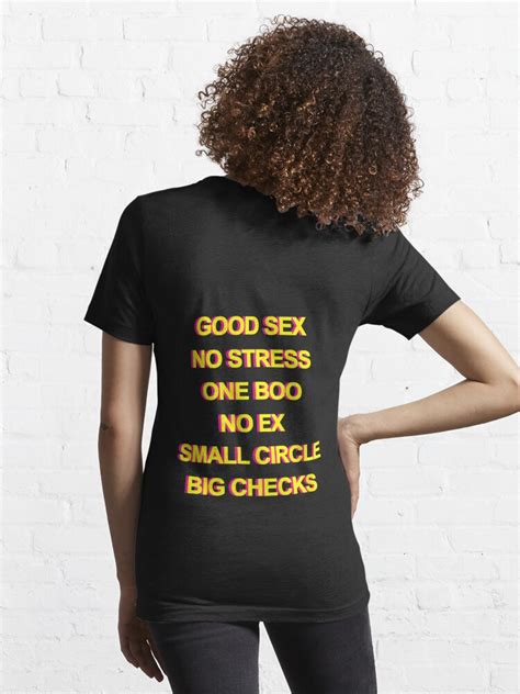 Good Sex No Stress One Boo No Ex Small Crew Big Checks T Shirt