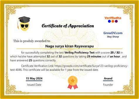 Verilog Proficiency Test Naga Surya Kiran Rayavarapu
