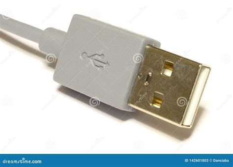 Closeup Of USB Connector Cable Isolated On White Background Stock Image Image Of Computer