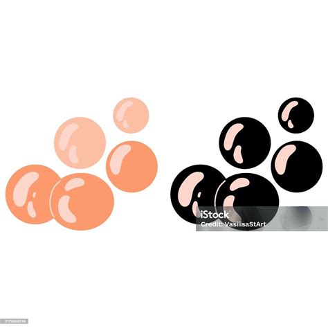 주황색과 검은 색 진주 흰색 배경에 벡터 일러스트 레이 션 0명에 대한 스톡 벡터 아트 및 기타 이미지 0명 검은색 구 Istock