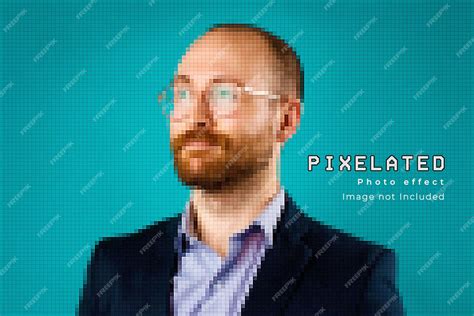 픽셀화 픽셀 아트 사진 효과 템플릿 프리미엄 Psd 파일