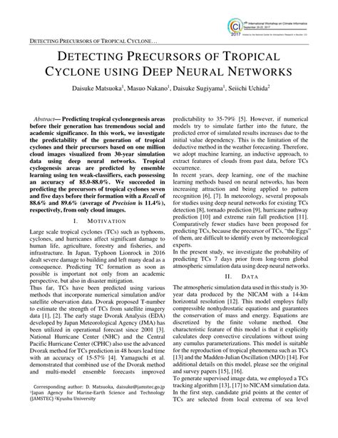 Pdf Detecting Precursors Of Tropical Cyclone Using Deep Neural Networks