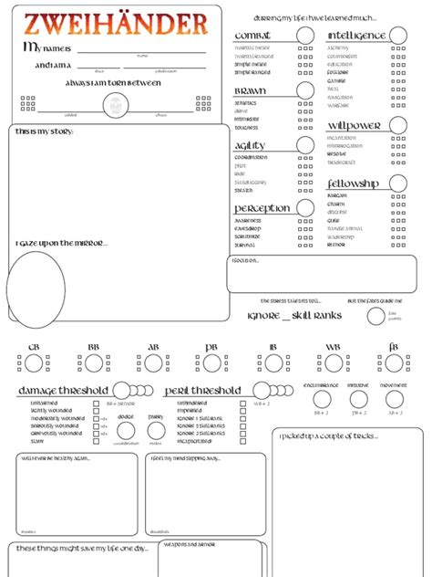 254223 Zweihander Grim Character Sheet Pdf